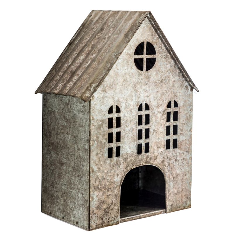 Candle House, Rustic 'Zinc' Metal, Wall Mountable Candle House – No77