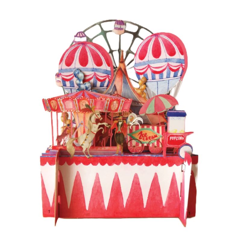 Greeting Card. Pop Up. Circus / Fairground. Blank Inside – No77