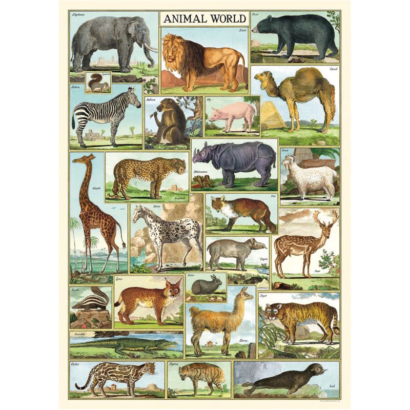 Poster / Wrap Paper, A2 Vintage Inspired Design, Animal World / Kingdo ...